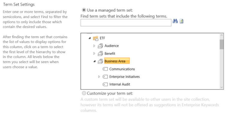 Creating a Managed Metadata Column in SharePoint Online - Enterprise ... Creating a Managed Metadata Column in SharePoint Online - Enterprise ...